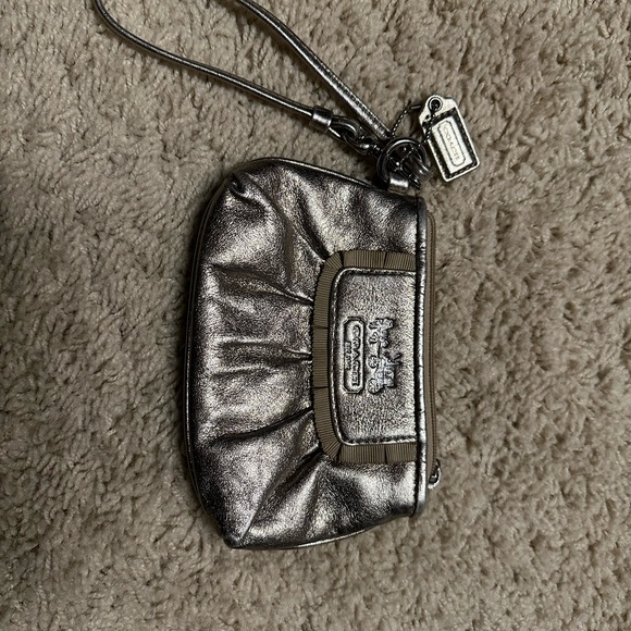 Coach | Bags | Coach Metallic Gold Wristlet | Poshmark